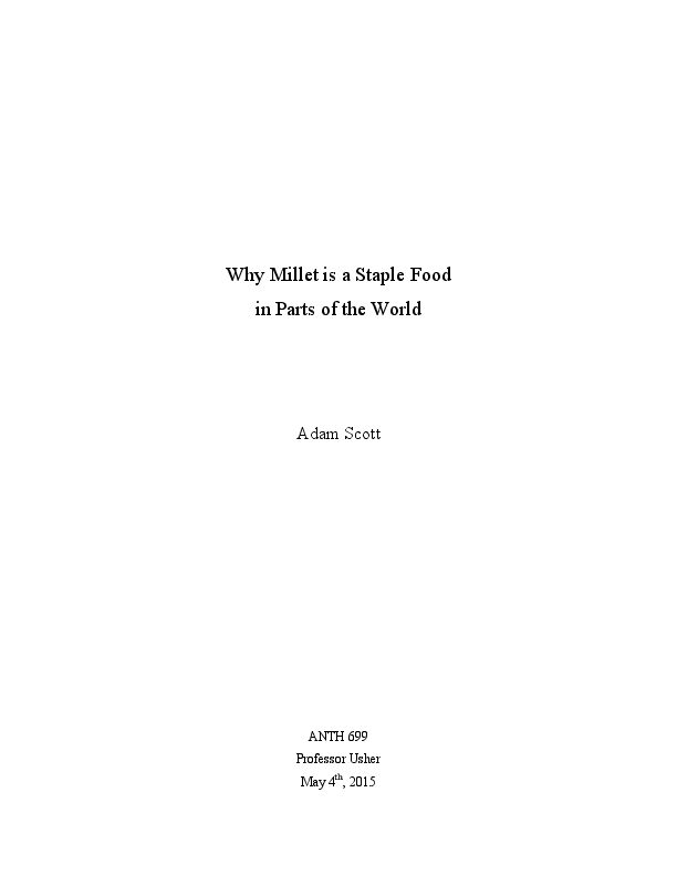 (PDF) The History of Millet