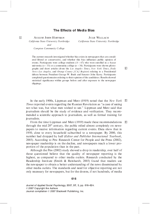 The Effects of Media Bias