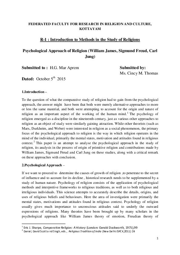 (PDF) Psychology of Religion