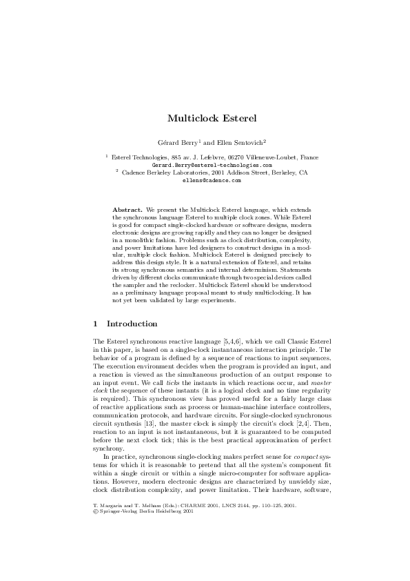 (PDF) Multiclock Esterel