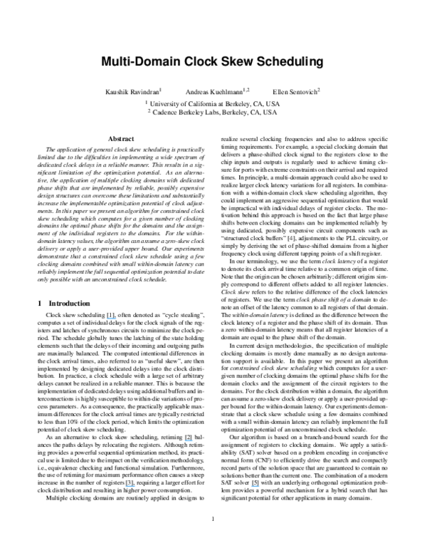 (PDF) Multi-domain clock skew scheduling