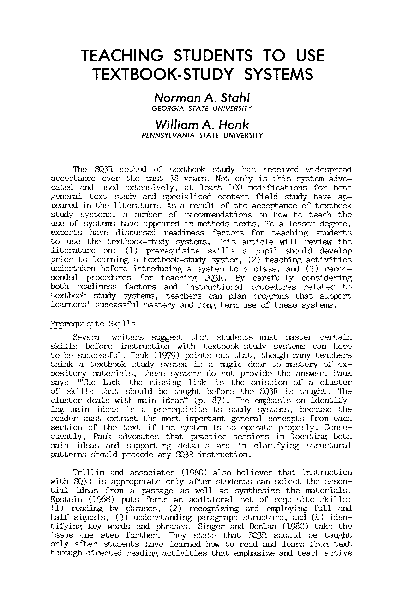 (PDF) Teaching students to use textbook-study systems