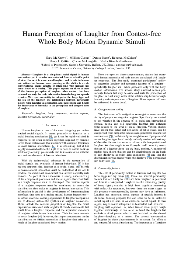 (PDF) Human Perception of Laughter from Context-Free Whole Body Motion ...