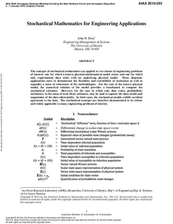 (PDF) Stochastical Mathematics for Engineering Applications