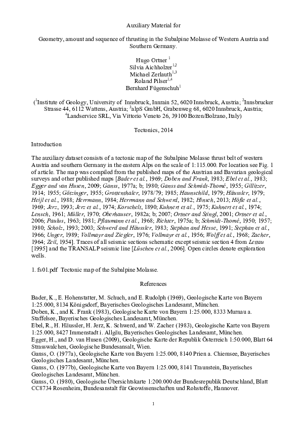 (PDF) ReadMe for the Tectonic Map of the Subalpine Molasse 1:115.000 ...