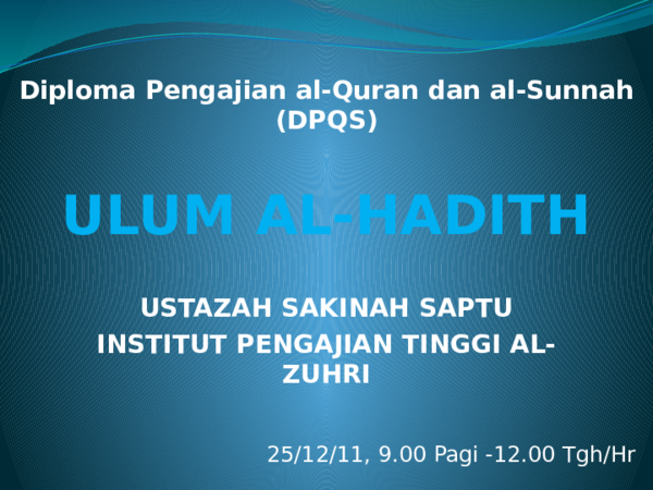 (PPT) ulum hadith