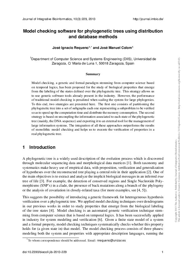 Pdf Model Checking Software For Phylogenetic Trees Using Distribution