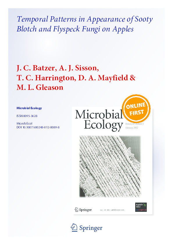 (PDF) Temporal Patterns in Appearance of Sooty Blotch and Flyspeck ...