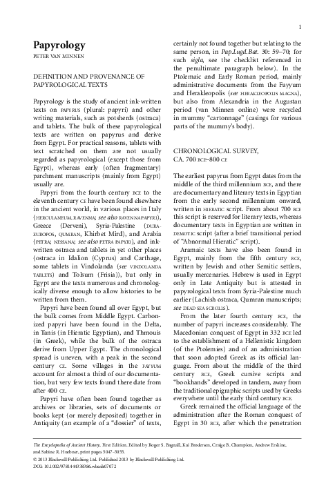 (PDF) Papyrology