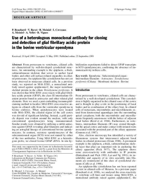 (PDF) Use of a heterologous monoclonal antibody for cloning and ...