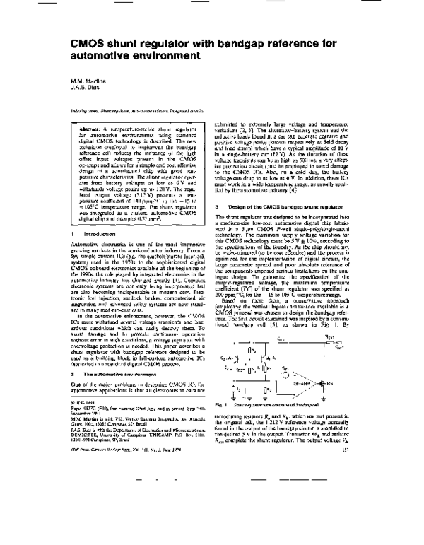 (PDF) CMOS shunt regulator with bandgap reference for automotive ...