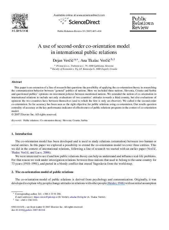 (PDF) A use of second-order co-orientation model in international ...