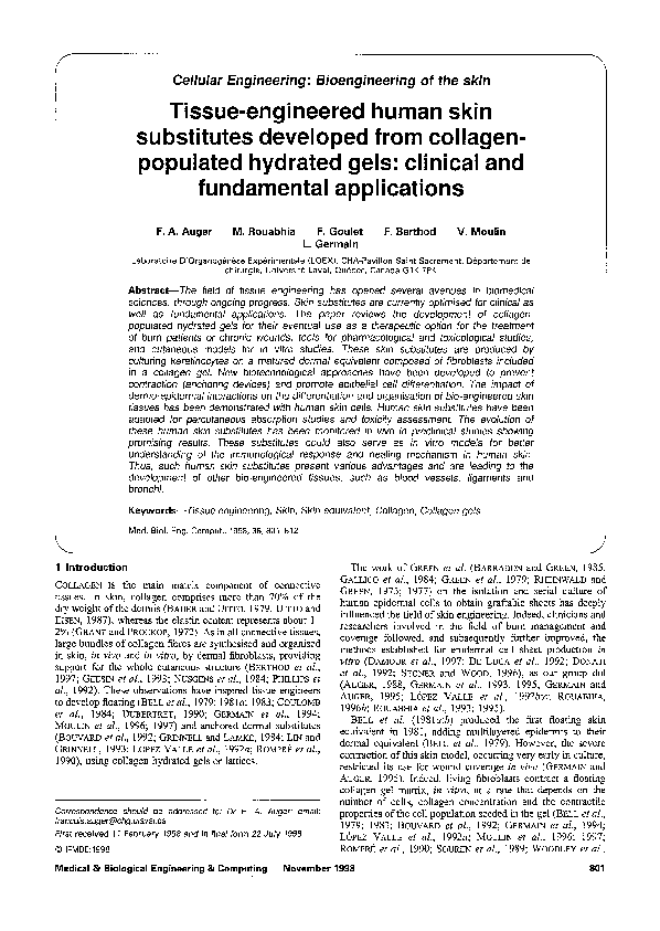 (PDF) Tissue-engineered human skin substitutes developed from collagen ...