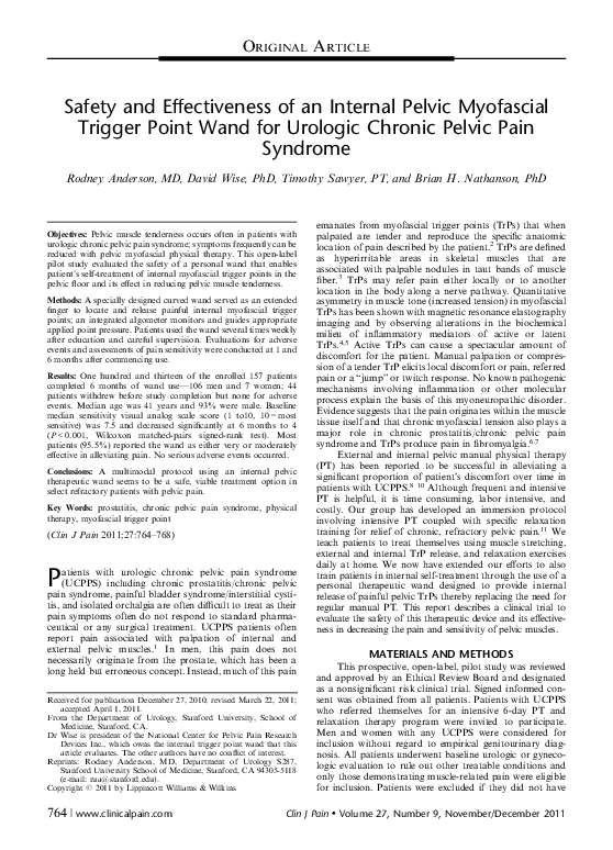 (PDF) Safety and Effectiveness of an Internal Pelvic Myofascial Trigger ...