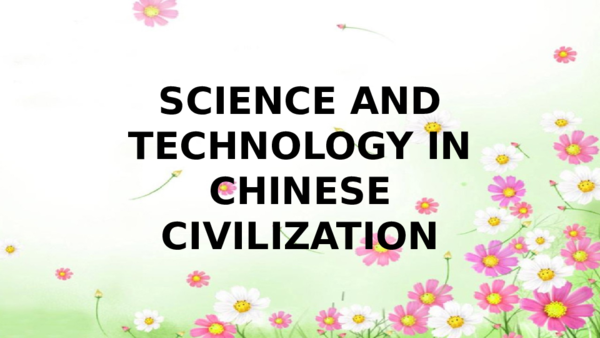 (PPT) Chinese civilization - Science and technology