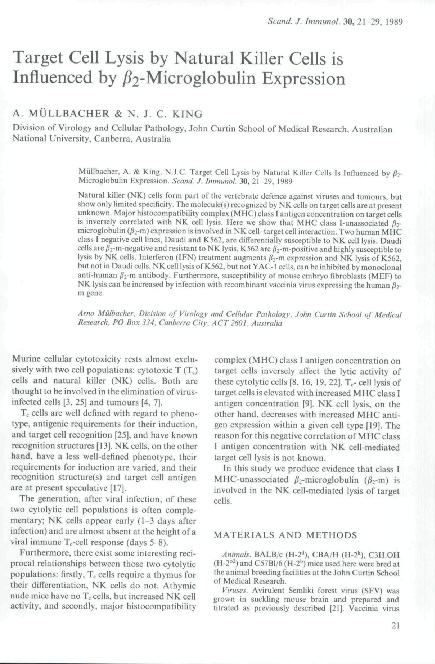 (PDF) Target Cell Lysis by Natural Killer Cells is Influenced by beta2 ...