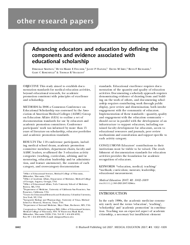 (PDF) Advancing educators and education by defining the components and evidence associated with ...