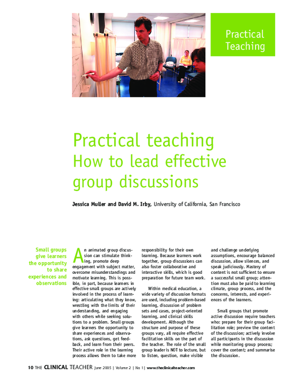 (PDF) Practical teaching How to lead effective group discussions