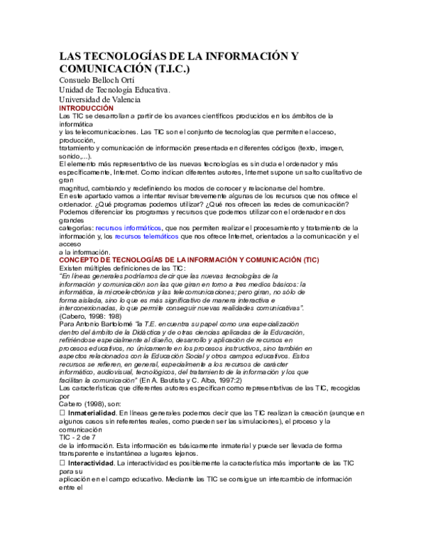 (DOC) LAS TECNOLOGIAS DE LA INFORMACION Y
