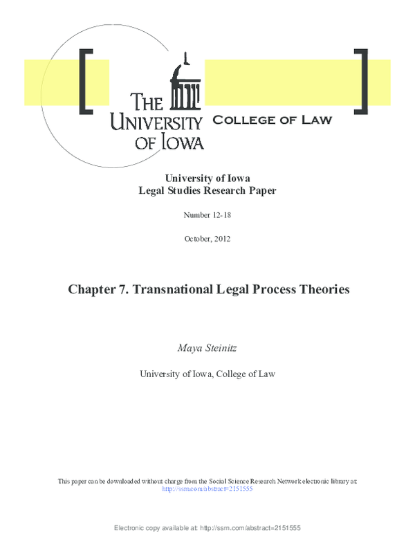 (PDF) Chapter 7: Transnational Legal Process Theories