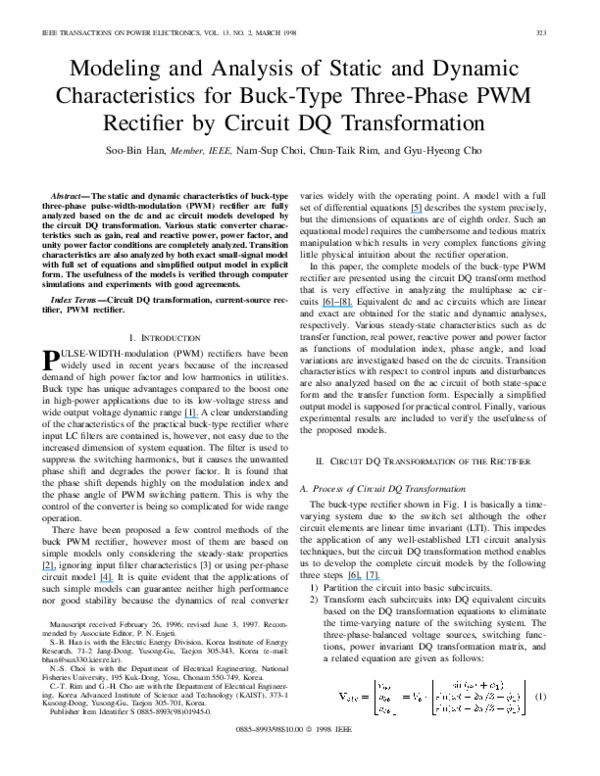 Pdf Modeling And Analysis Of Static And Dynamic Characteristics For