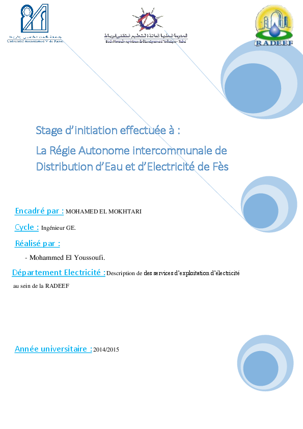 (PDF) rapport de stage RADEEF
