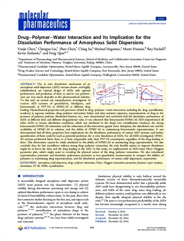 (PDF) Drug-polymer-water interaction and its implication for the ...