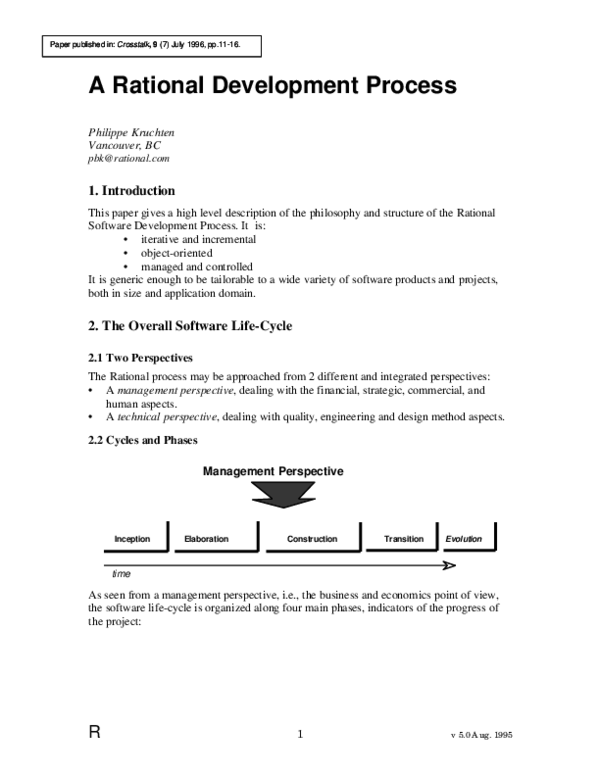 (PDF) A Rational Development Process