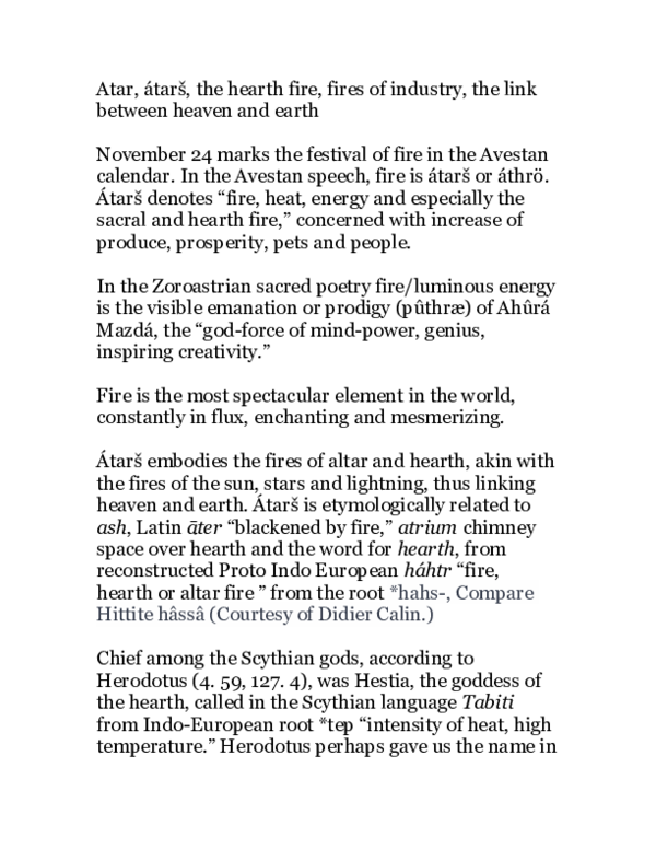 (DOC) Atar, átarš, the hearth fire, fires of industry, the link between ...