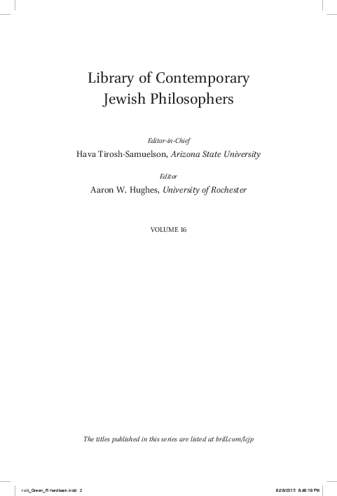 (PDF) Arthur Green: An Intellectual Portrait