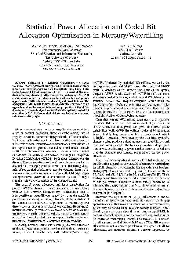 Pdf Statistical Power Allocation And Coded Bit Allocation