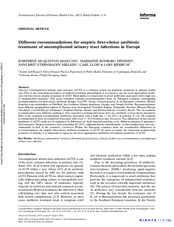 (PDF) Different recommendations for empiric first-choice antibiotic ...