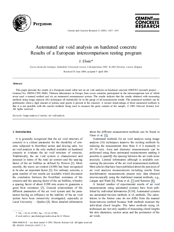 Automated air void analysis on hardened concrete
