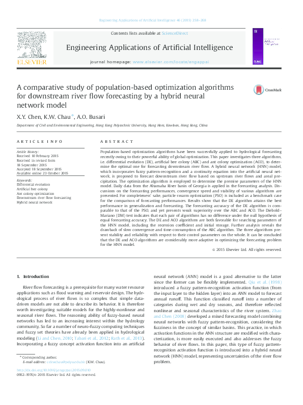 (PDF) A comparative study of population-based optimization algorithms for downstream river flow ...