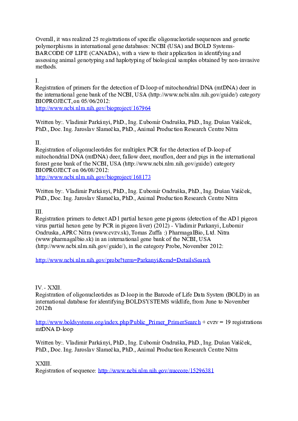 (DOC) GenBank - registration of specific sequences - NCBI and ...