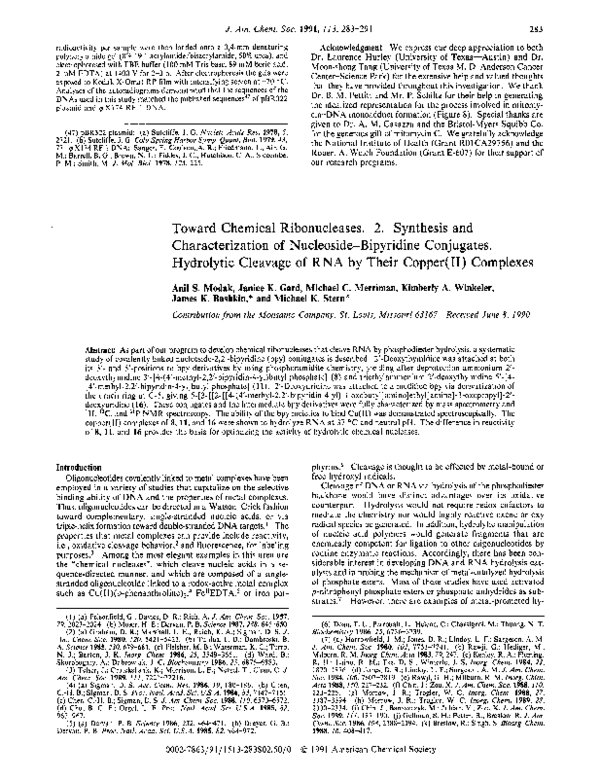 (PDF) Toward Chemical Ribonucleases. 2. Synthesis and Characterization ...