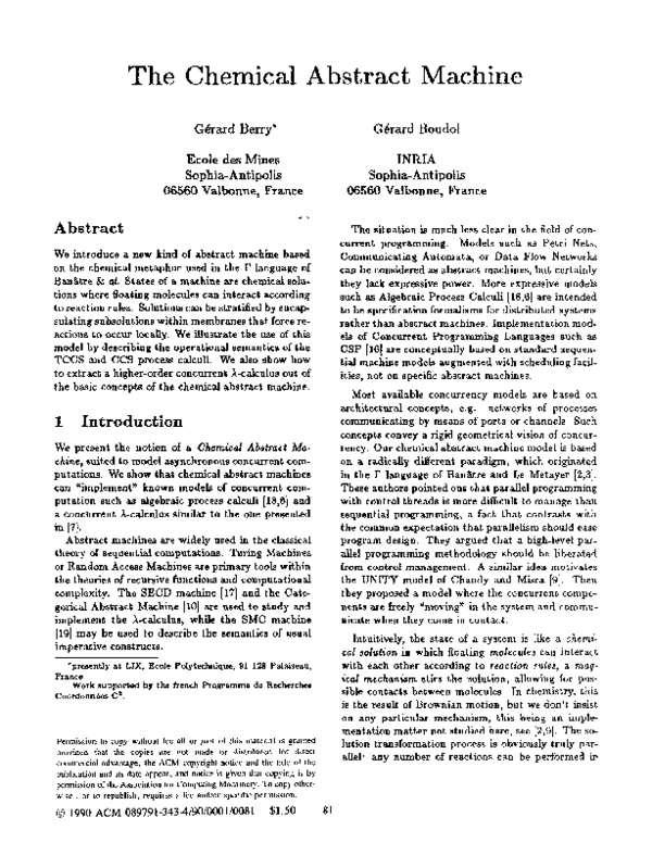 (PDF) The chemical abstract machine