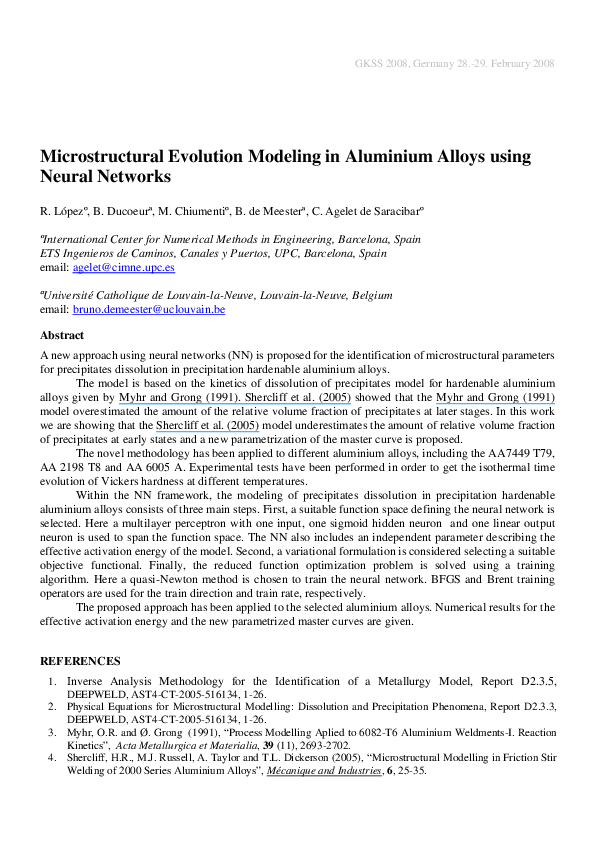 (PDF) Microstructural evolution modeling in aluminium alloys using neural networks | Michele ...