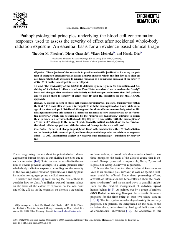 (PDF) Pathophysiological principles underlying the blood cell ...