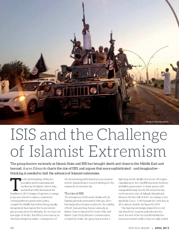 (PDF) ISIS and the Challenge of Islamist Extremism