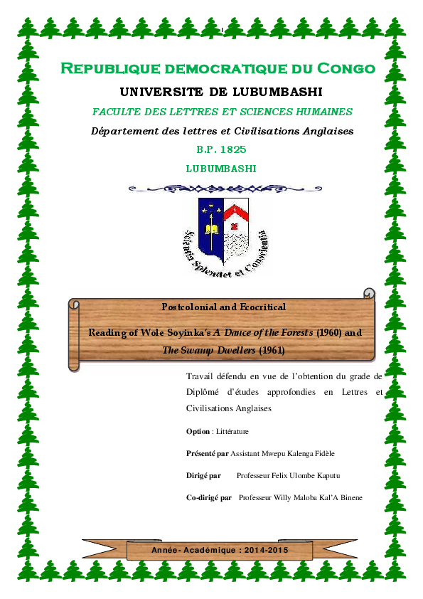 (PDF) Postcolonial and Ecocritical Reading of Wole Soyinka’s A Dance of ...