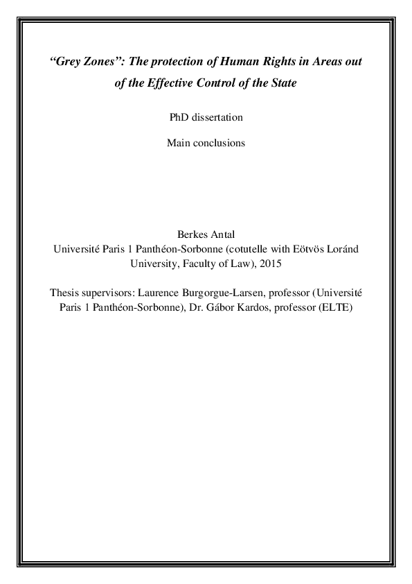 (PDF) “Grey Zones”: the Protection of Human Rights in Areas out of the ...