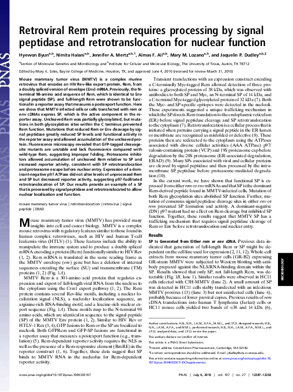(PDF) Rem Protein Processing for Nuclear Function