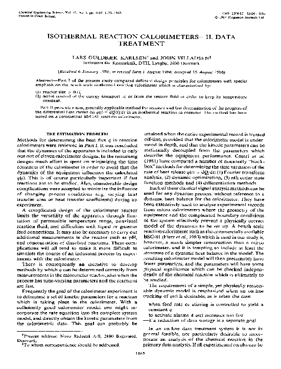 (PDF) Isothermal reaction calorimeters—II. Data treatment