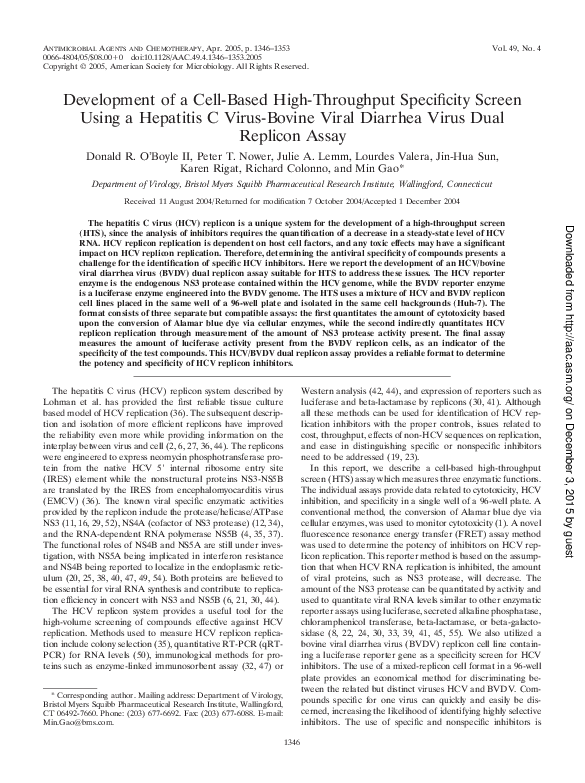 (PDF) Development of a Cell-Based High-Throughput Specificity Screen ...