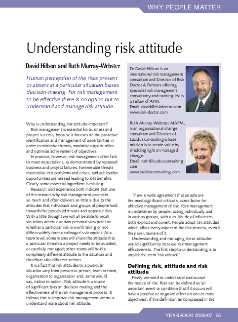 (PDF) Understanding risk attitude