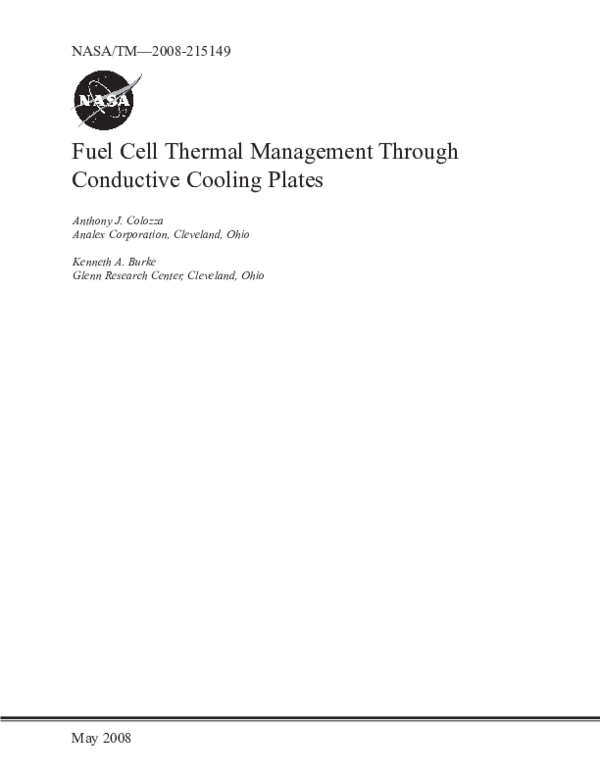 (PDF) Fuel Cell Thermal Management Through Conductive Cooling Plates
