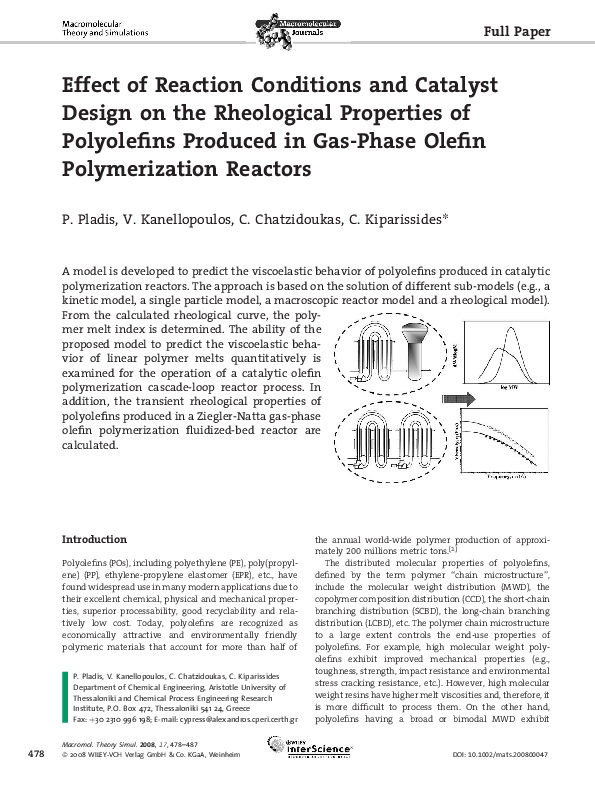 (PDF) Effect of Reaction Conditions and Catalyst Design on the ...