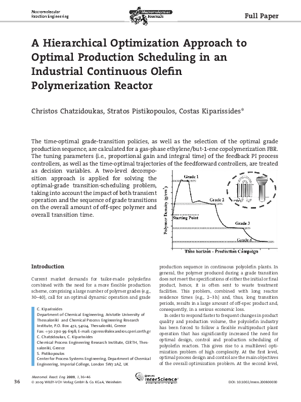 (PDF) A Hierarchical Optimization Approach to Optimal Production Scheduling in an Industrial ...
