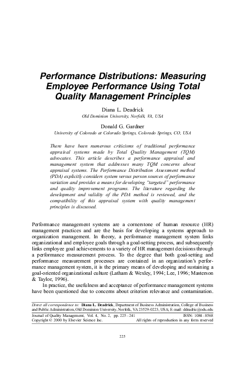 (PDF) Performance distributions: Measuring employee performance using ...
